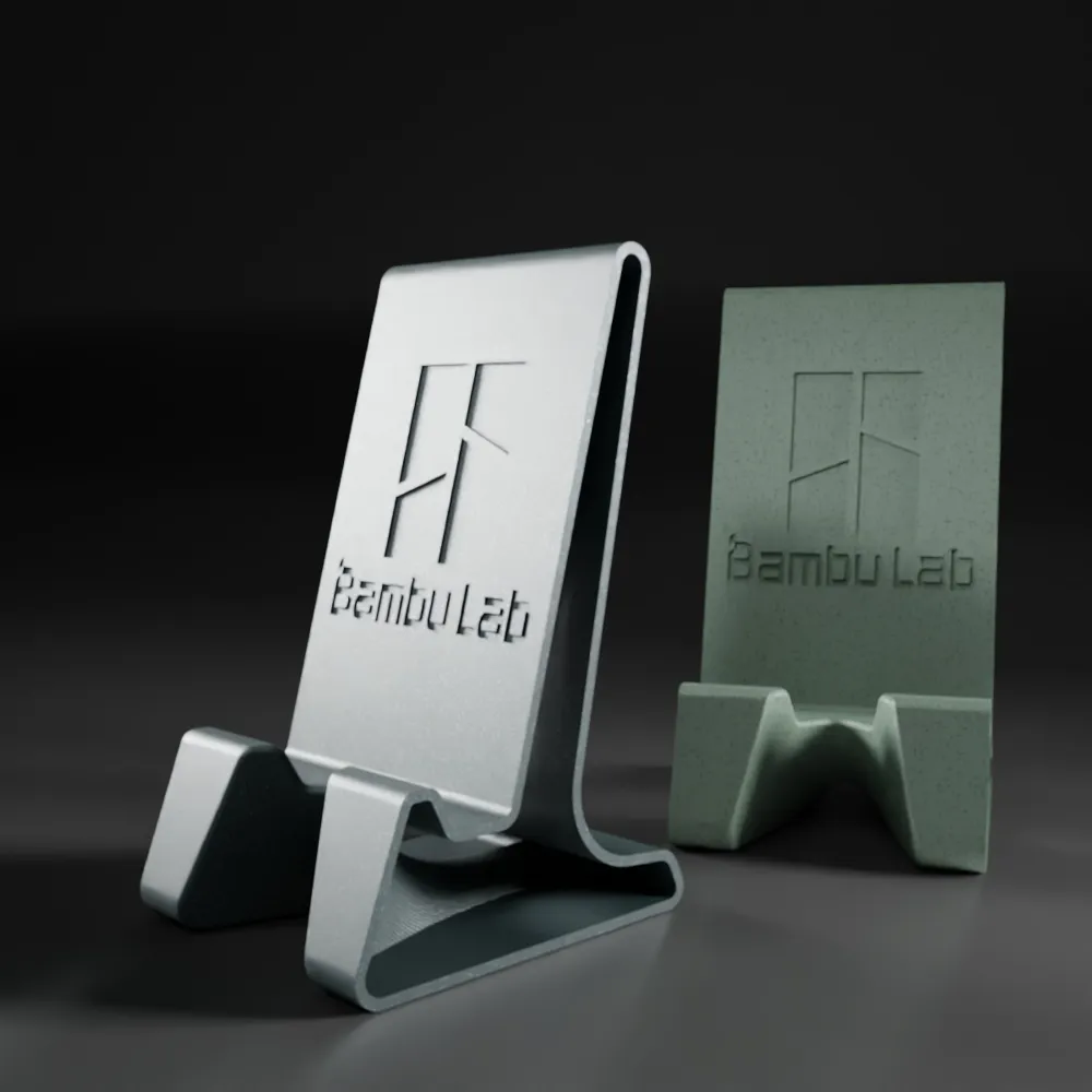 Phone holder / stand with Bambu Lab logo - Free 3D Print Model - MakerWorld