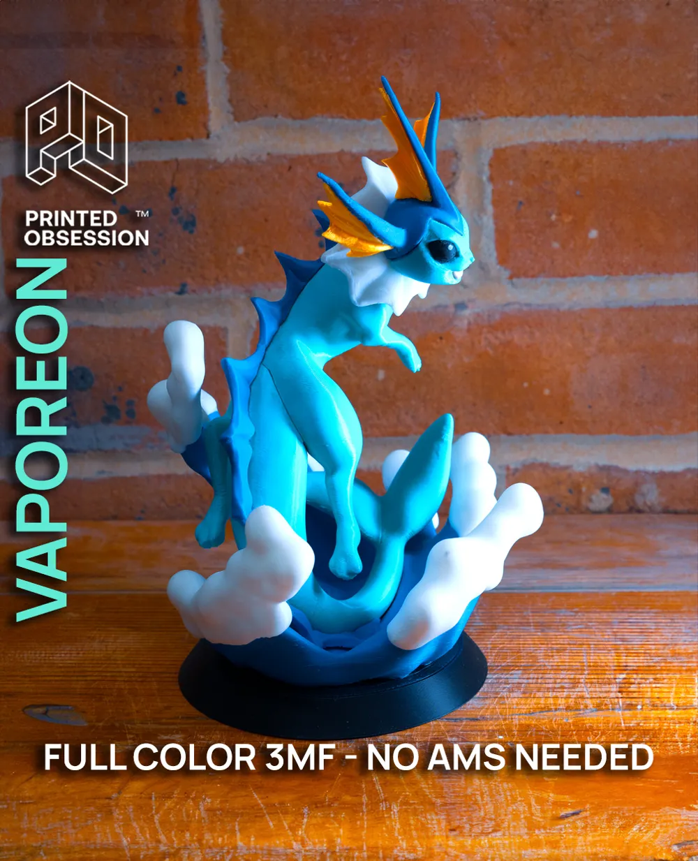 水伊布 - 宝可梦 - ファンアート - マルチカラー by Printed Obsession MakerWorld：無料3Dモデルをダウンロード
