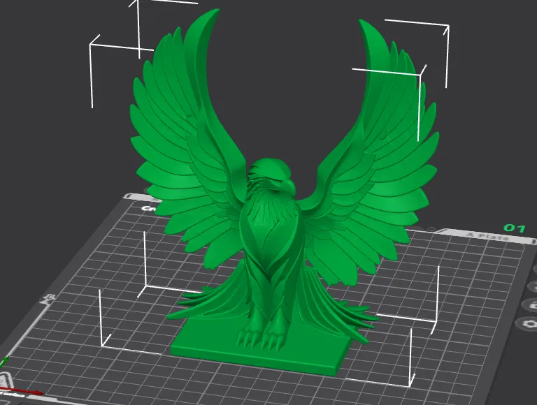 Eagle Sculpture – Wings Open on Stand by BROSCO STUDIO MakerWorld ...