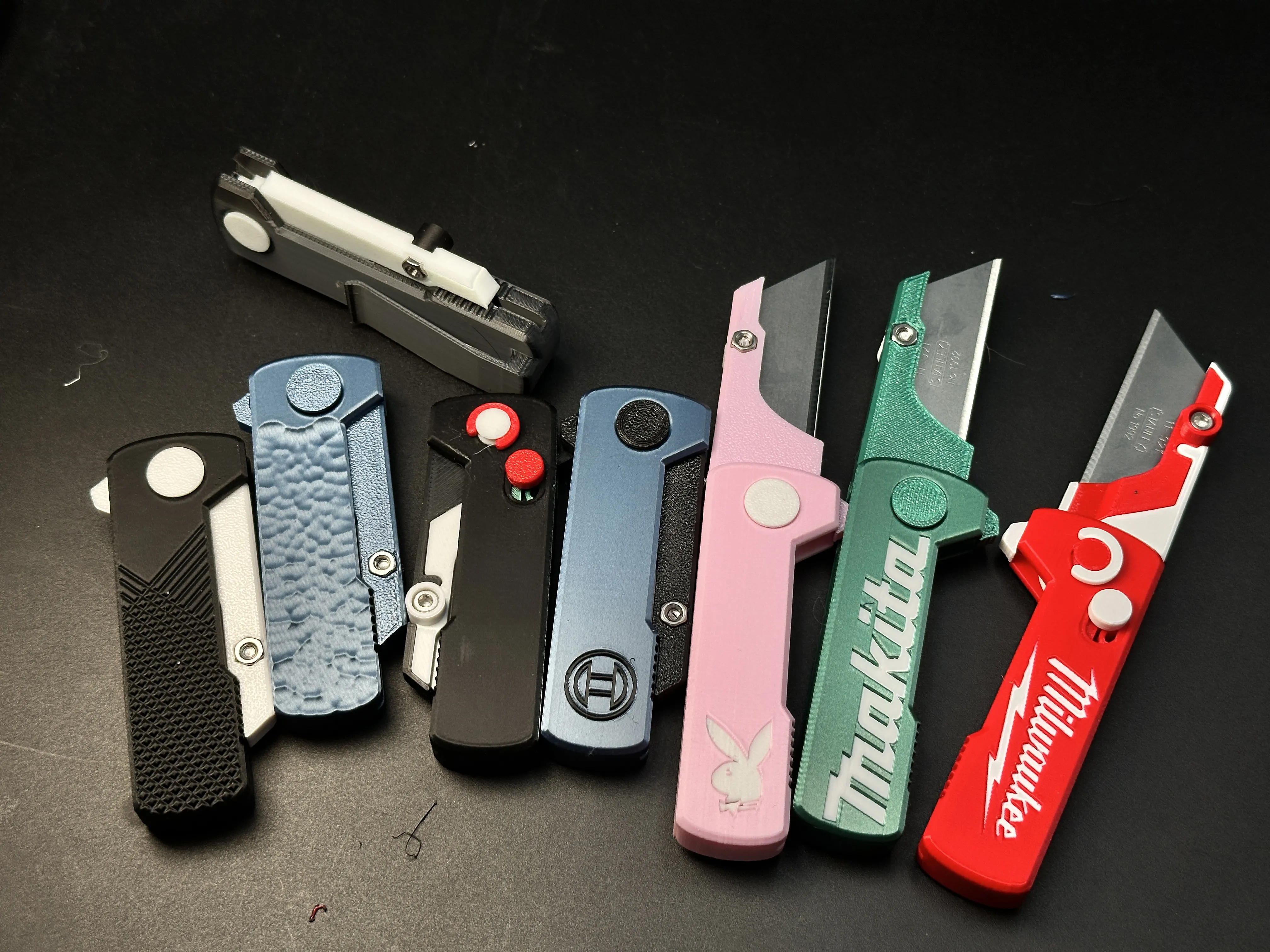 22-Style Mini Folding Utility Knife-Locking Button - Free 3D Print ...