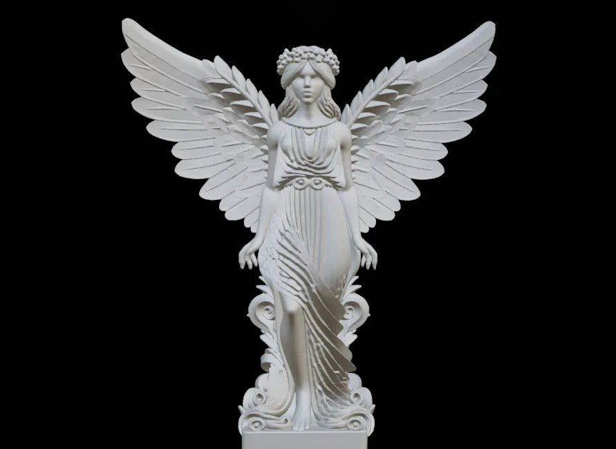 Dreaming Fairy Angel 3D Printed Fantasy Sculpture by BROSCO STUDIO ...