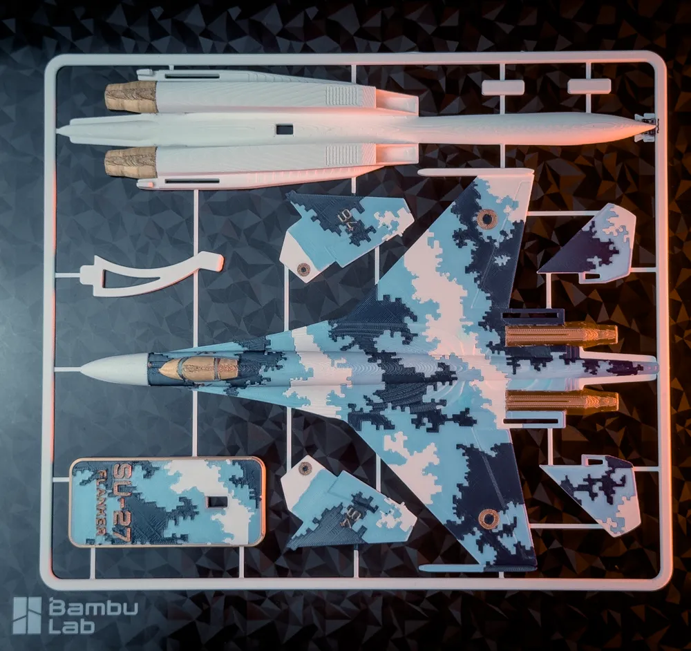 Su-27 Flanker Plane Kit Card by pbbence1994 MakerWorld: Download Free ...