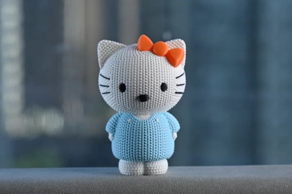 Knitted Hello Kitty by Hatya MakerWorld: Download Free 3D Models