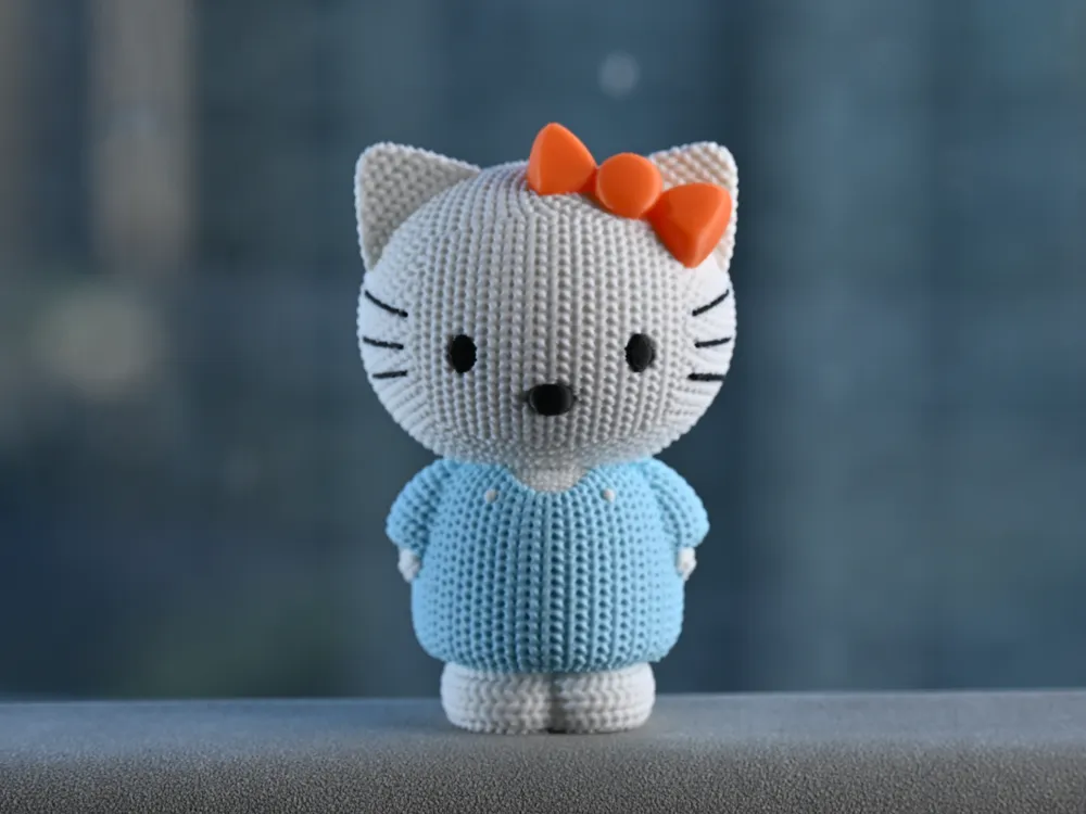 Knitted Hello Kitty by Hatya MakerWorld: Download Free 3D Models