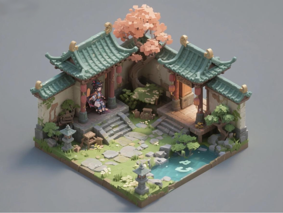 Chinese Style Courtyard Print in Place for the A1 mini by a18yuan ...