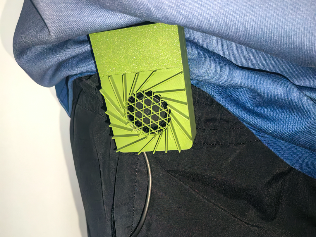 Wearable Fan (with Mesh Cover and Fins Version, for use inside clothing ...
