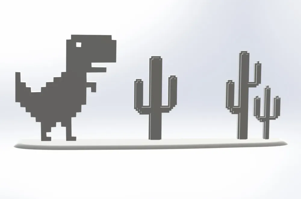 Google Chrome Dino by the king 74893 MakerWorld: Download Free 3D Models