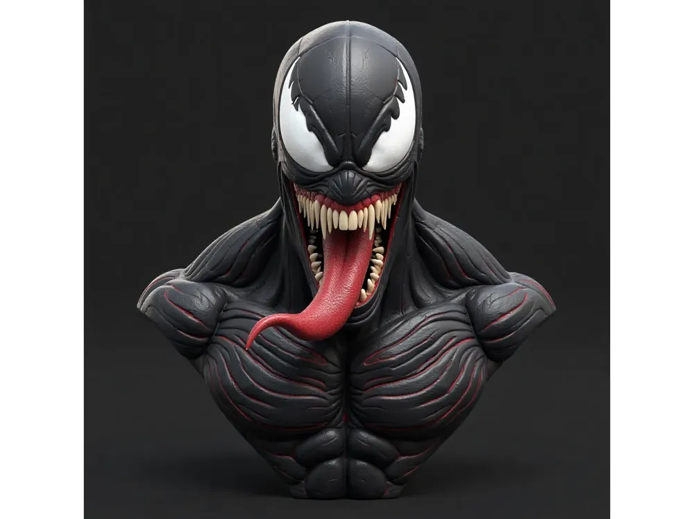 Realistic bust Venom (AI) - Free 3D Print Model - MakerWorld