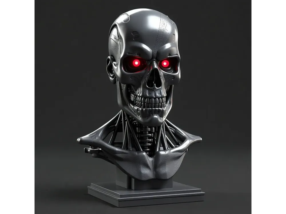 Terminator T800 bust with pedestal by 3d tisk - Sam MakerWorld ...