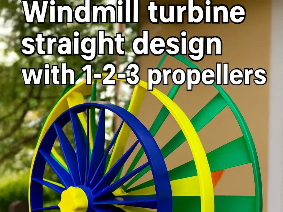 Windmill turbine strainght design 1-2-3 propellers by szili83 ...