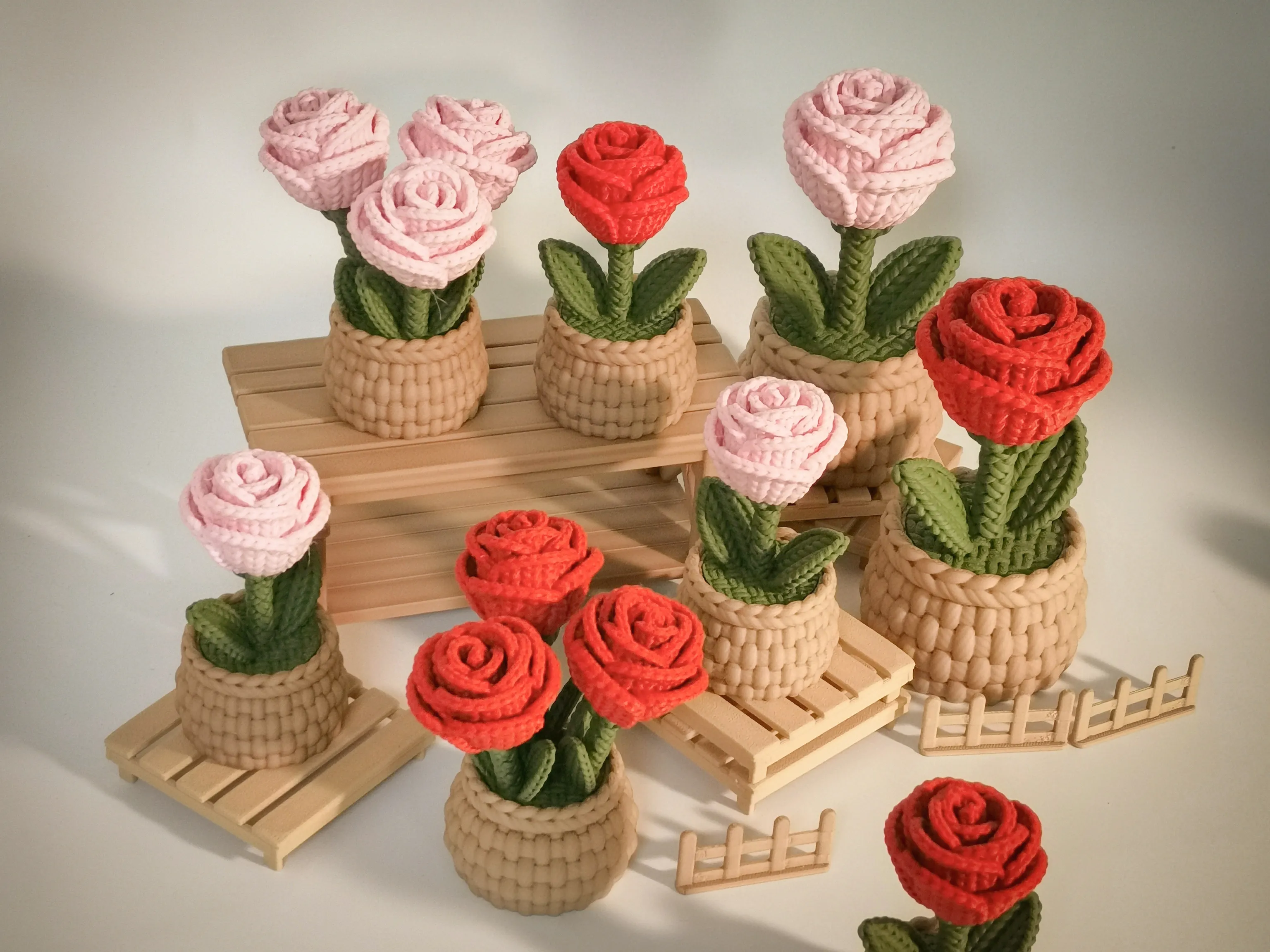 Knitted Rose Ornament | Screw Assembly | No Supports Easy Print by 花田小猫 ...