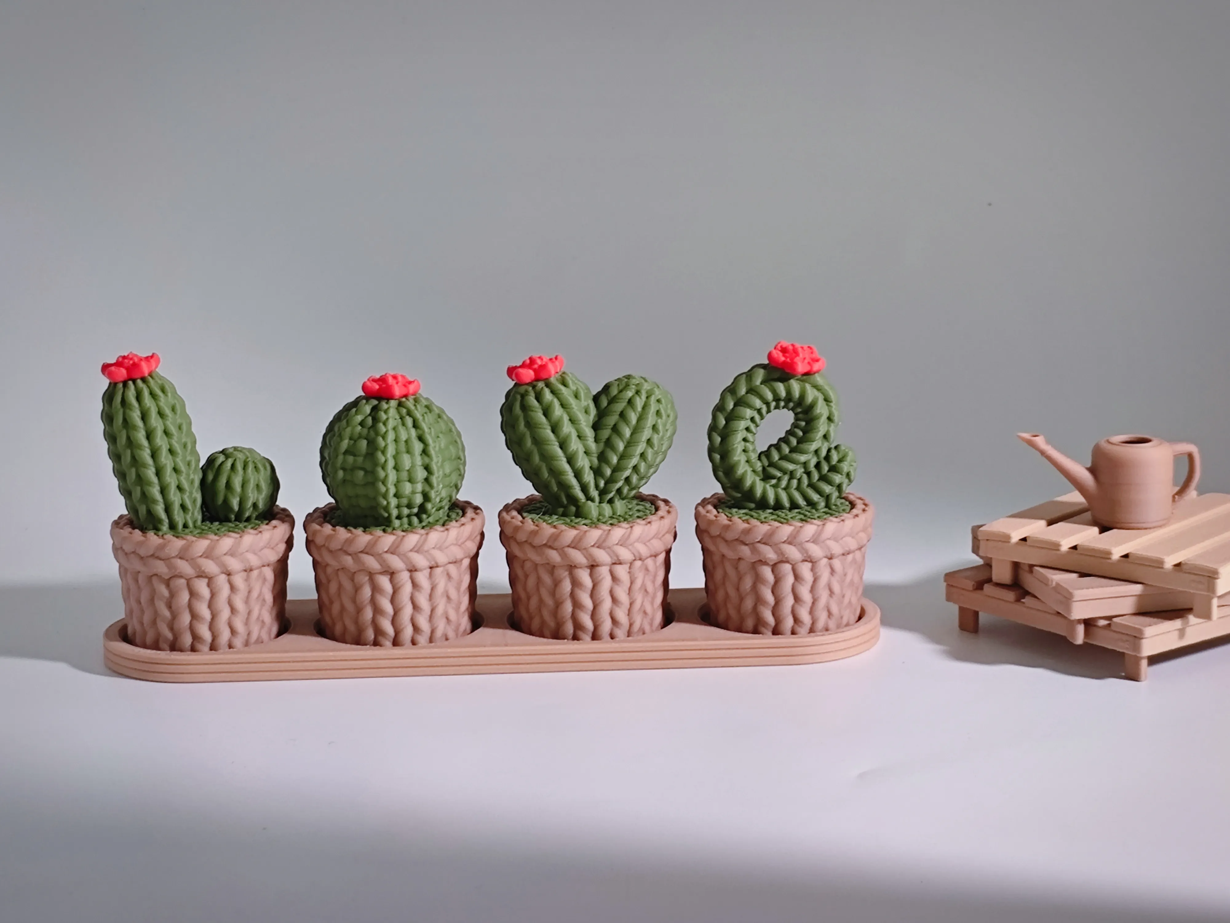 LOVE · Knitted Cactus Decor | Threaded Assembly | Support-Free Easy Print by 花田小猫 MakerWorld ...
