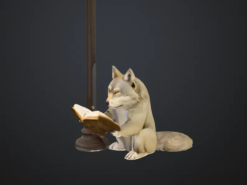 Wolf Studying under street light - Free 3D Print Model - MakerWorld