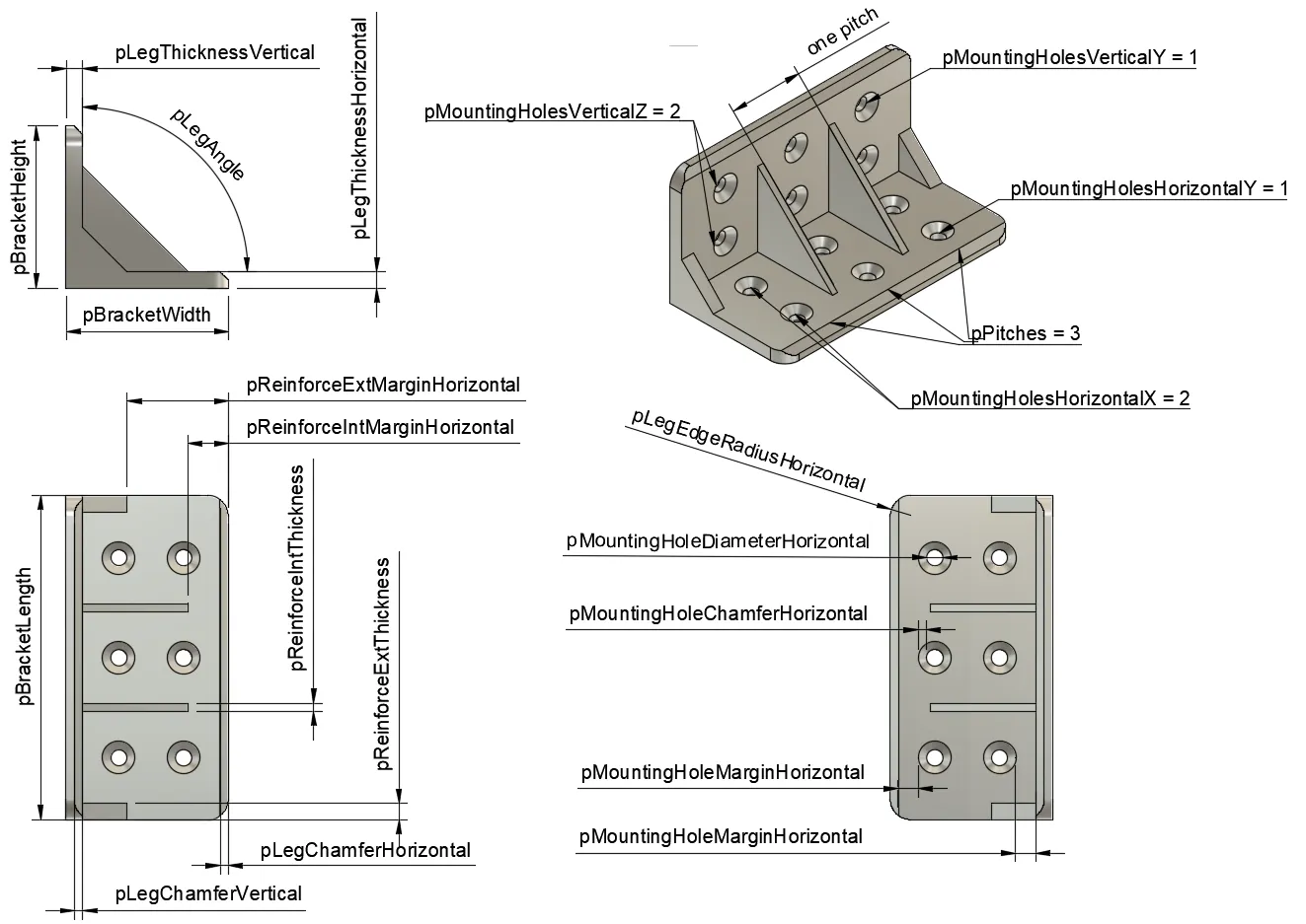 L-Brackets, customizable, symmetrical/asymmetrical by ZiMADE MakerWorld ...