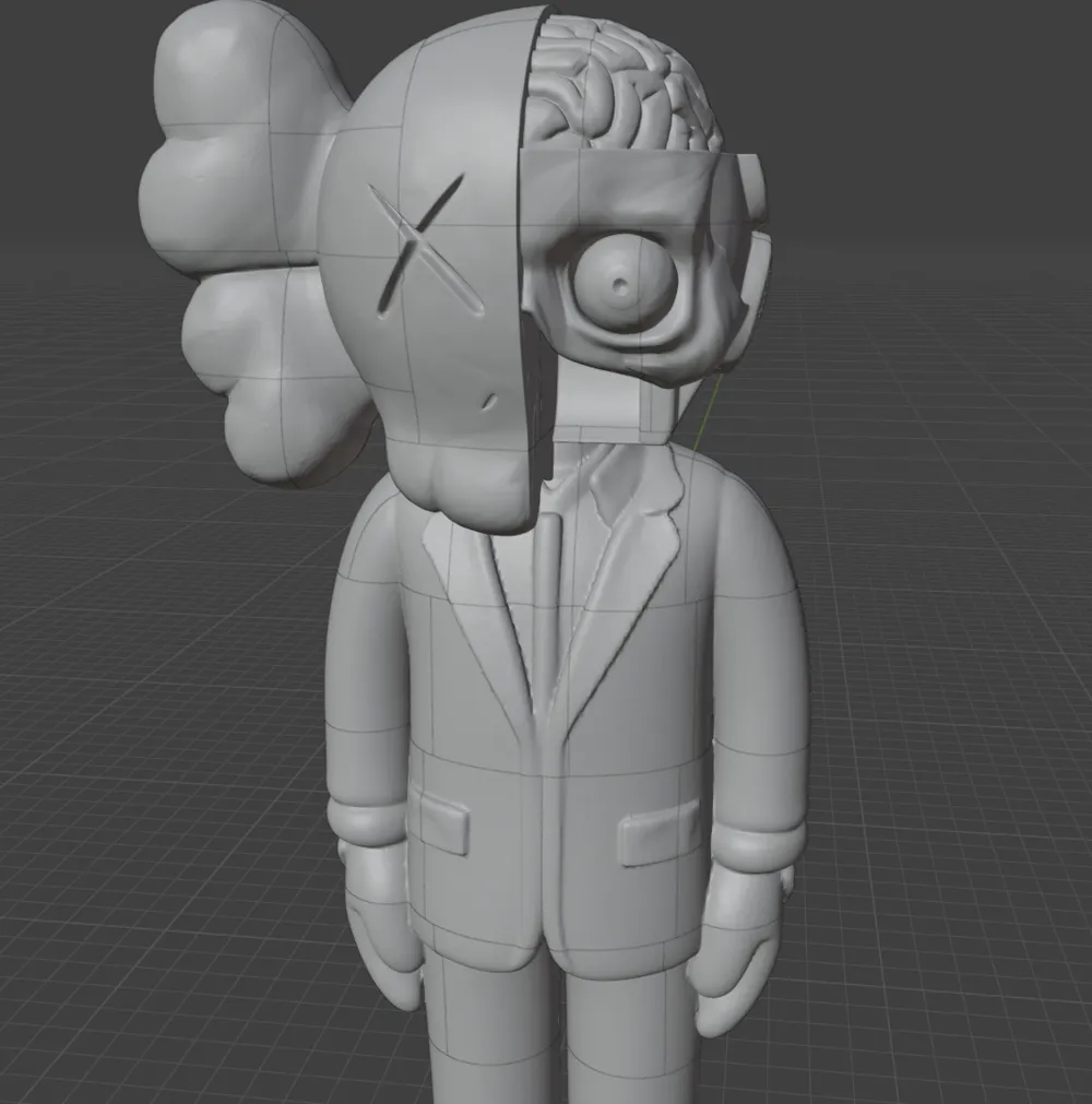Life-Size KAWS Flayed Head with Suit Edition - Free 3D Print Model ...