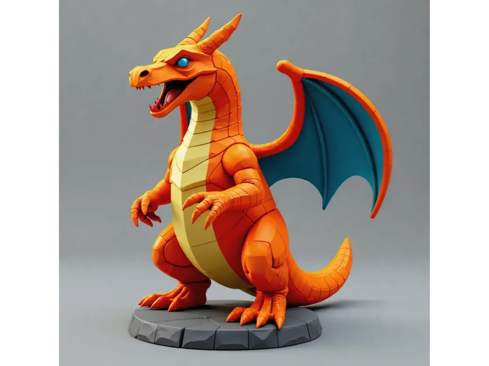 Low poly charizard (pokemon, dragon), statue, AMS by 3d tisk - Sam ...
