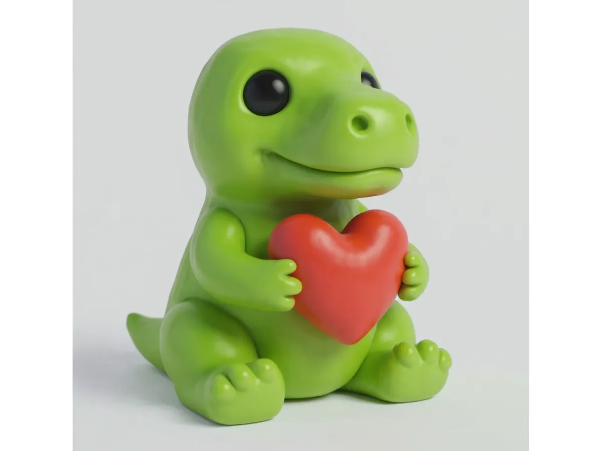 Cute heart T-rex, dinosaur (AI) by 3d tisk - Sam MakerWorld: Download ...