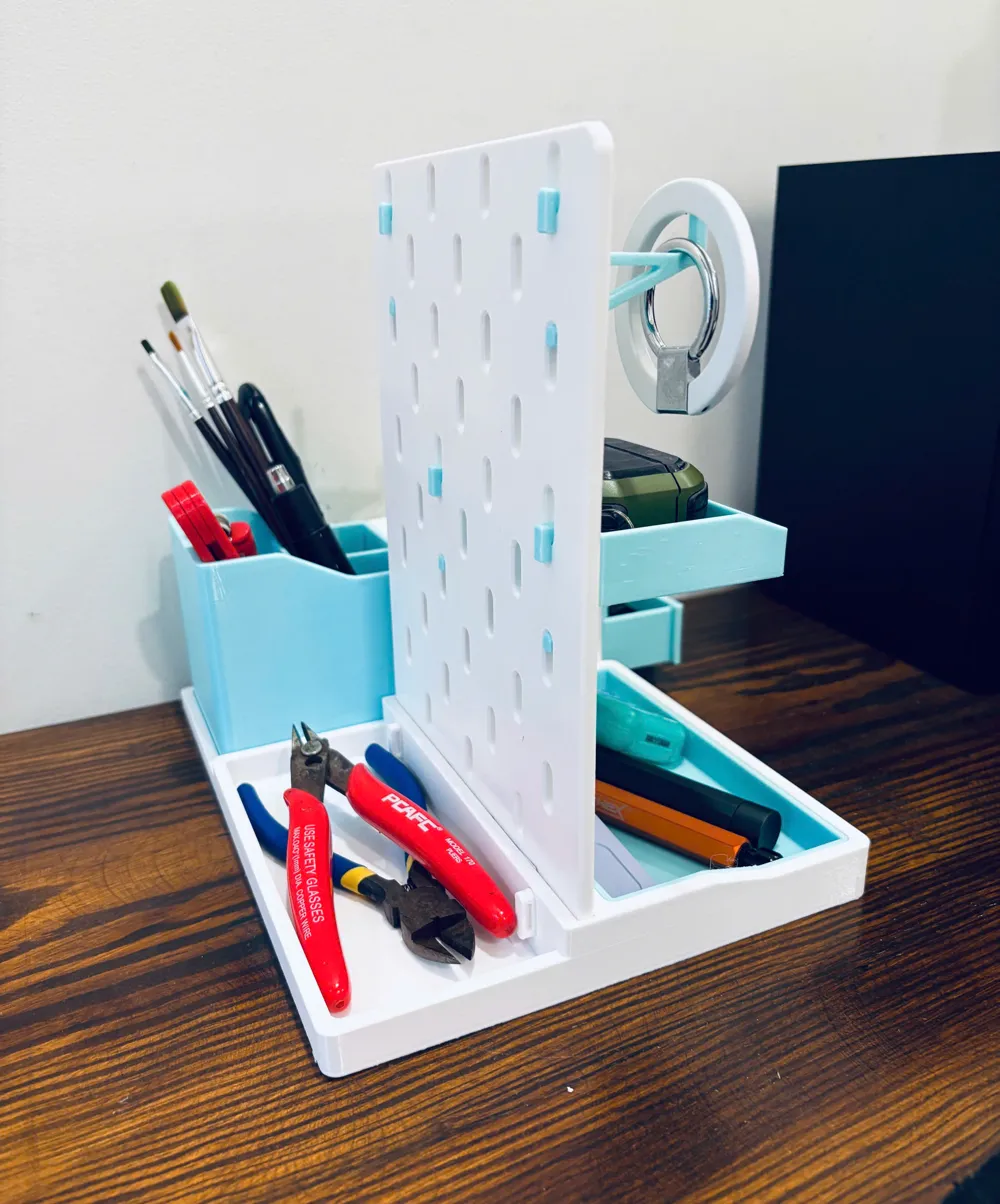 Pegboard Desk organizer - Free 3D Print Model - MakerWorld