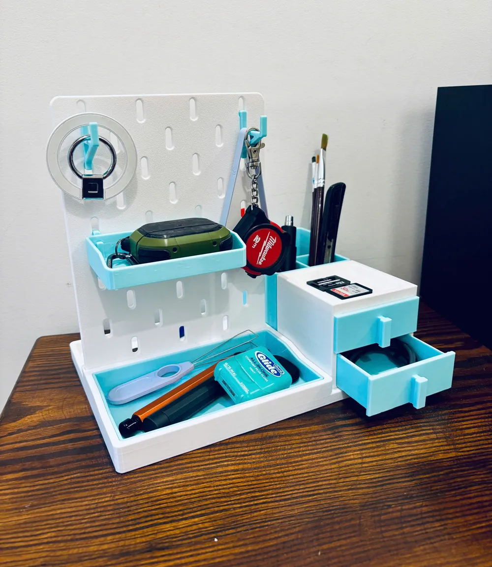 Pegboard Desk organizer - Free 3D Print Model - MakerWorld