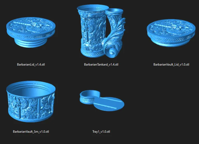 Barbarian Tankard & Vault Set - Free 3D Print Model - MakerWorld