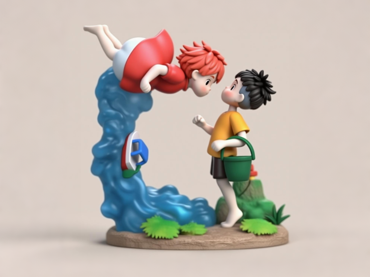 Ponyo y Sosuke - Ponyo en el acantilado - Juguetes de colorear de ...