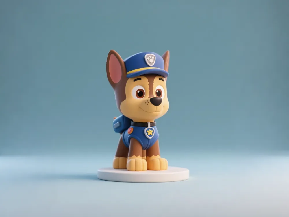 Chase - Paw Patrol - Anime Figure Model - Children's Coloring Toy by ...