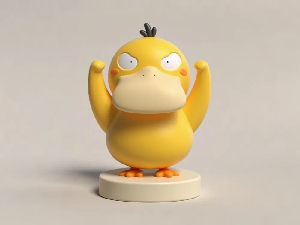 Angry Psyduck - Pokemon Figurine - Cute Anime Figure Coloring Toy by ...