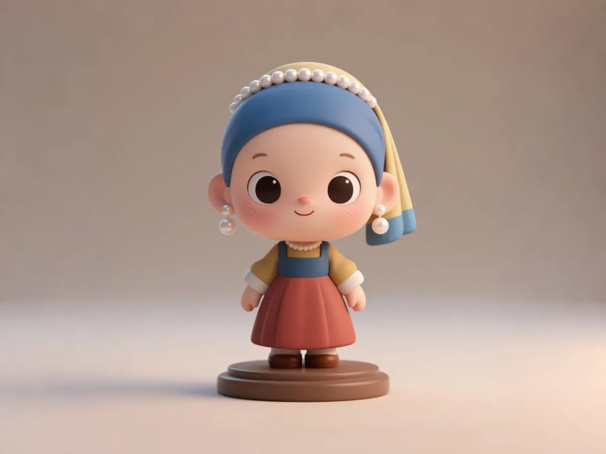 3D Celebrity Chibi Figurine - Girl with a Pearl Earring - Free 3D Print ...