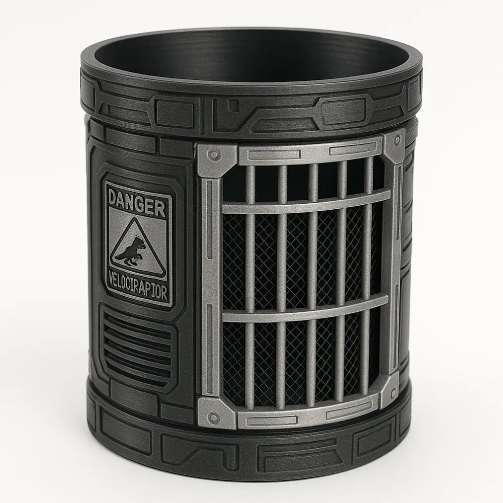 Raptor Cage Bin Jurassic Park Inspired Trash Can by DeskForge ...