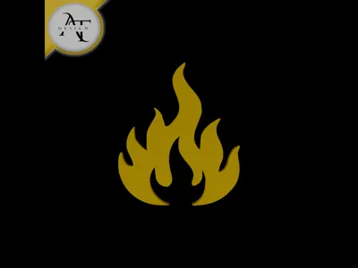 Simple Flame Symbol - 2D Art - Free 3D Print Model - MakerWorld