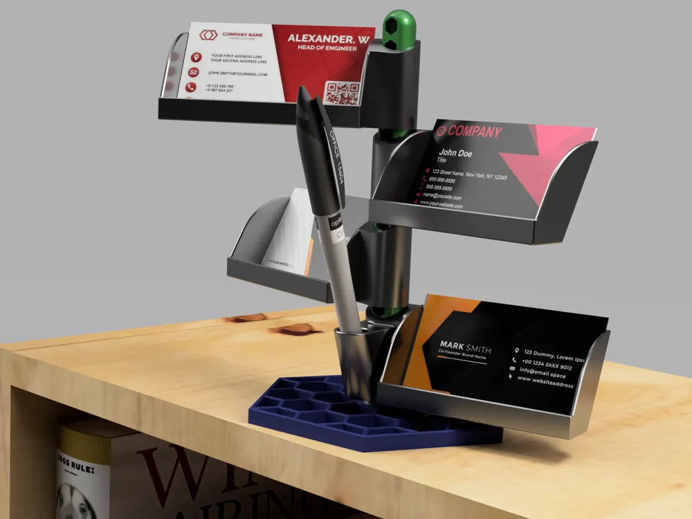 4 tier adjustable card holder & optional features - Free 3D Print Model ...