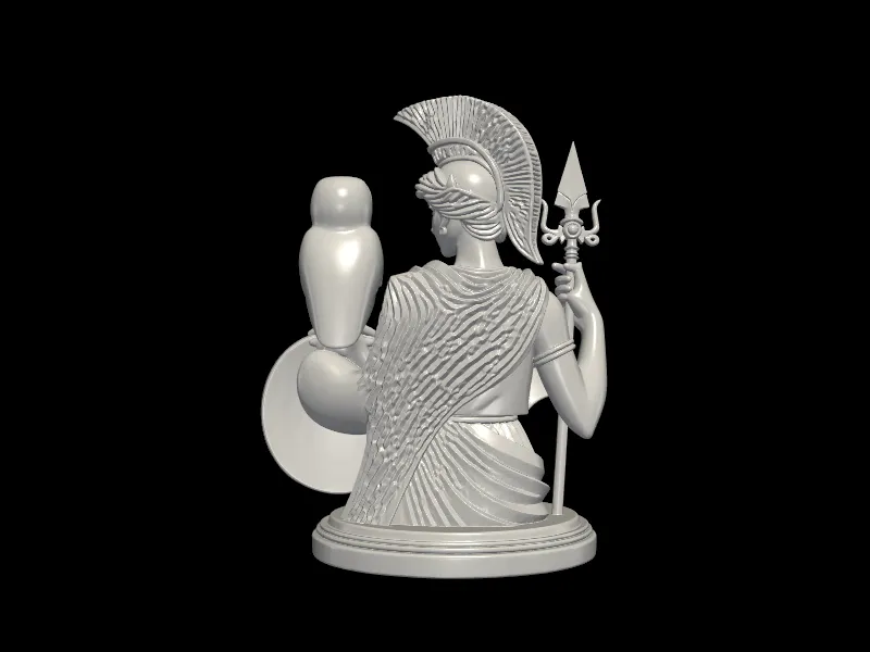 Estatua 3D de la Diosa Atenea con Búho por BROSCO STUDIO MakerWorld ...