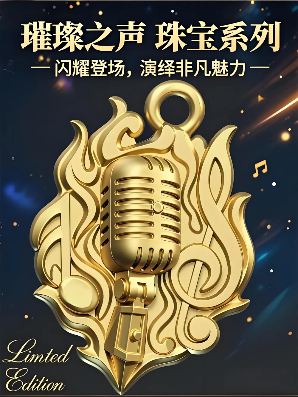 Concert Talk Show Golden Microphone Keychain/Pendant by 观臻造物 MakerWorld ...