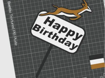 Springbok cake topper by Eckl MakerWorld: Download Free 3D Models