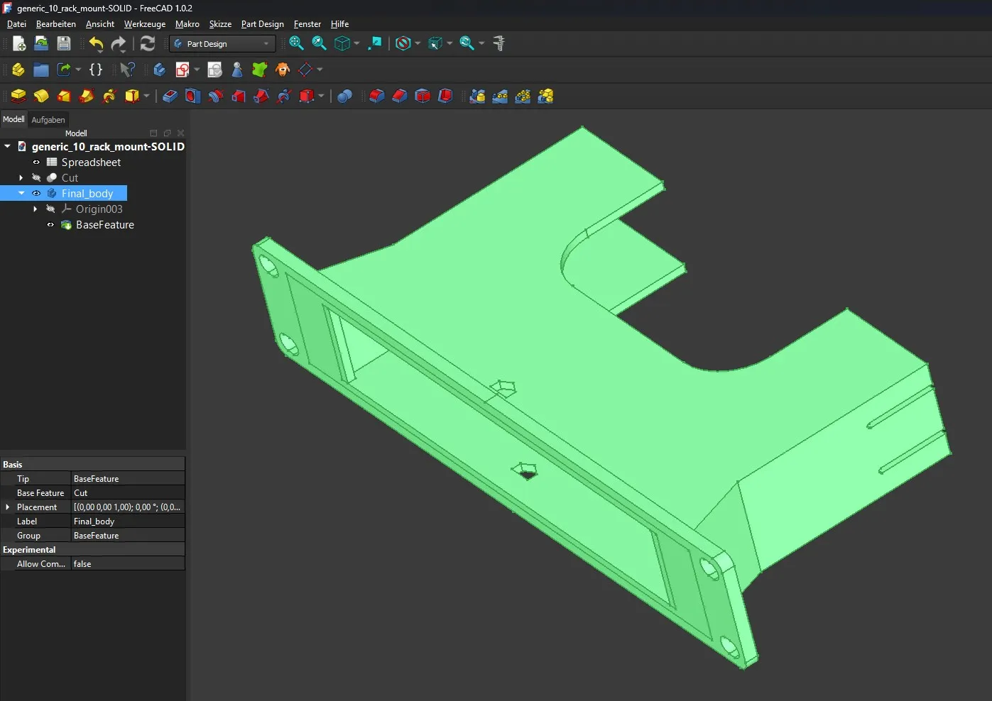 Parametric 10 Inch Server Rack Mount - Fixed - Free 3D Print Model ...
