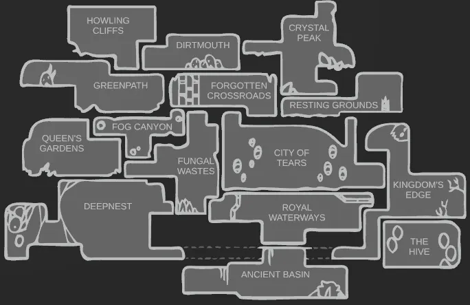 Hollow Knight Map - Hallownest - Free 3D Print Model - MakerWorld