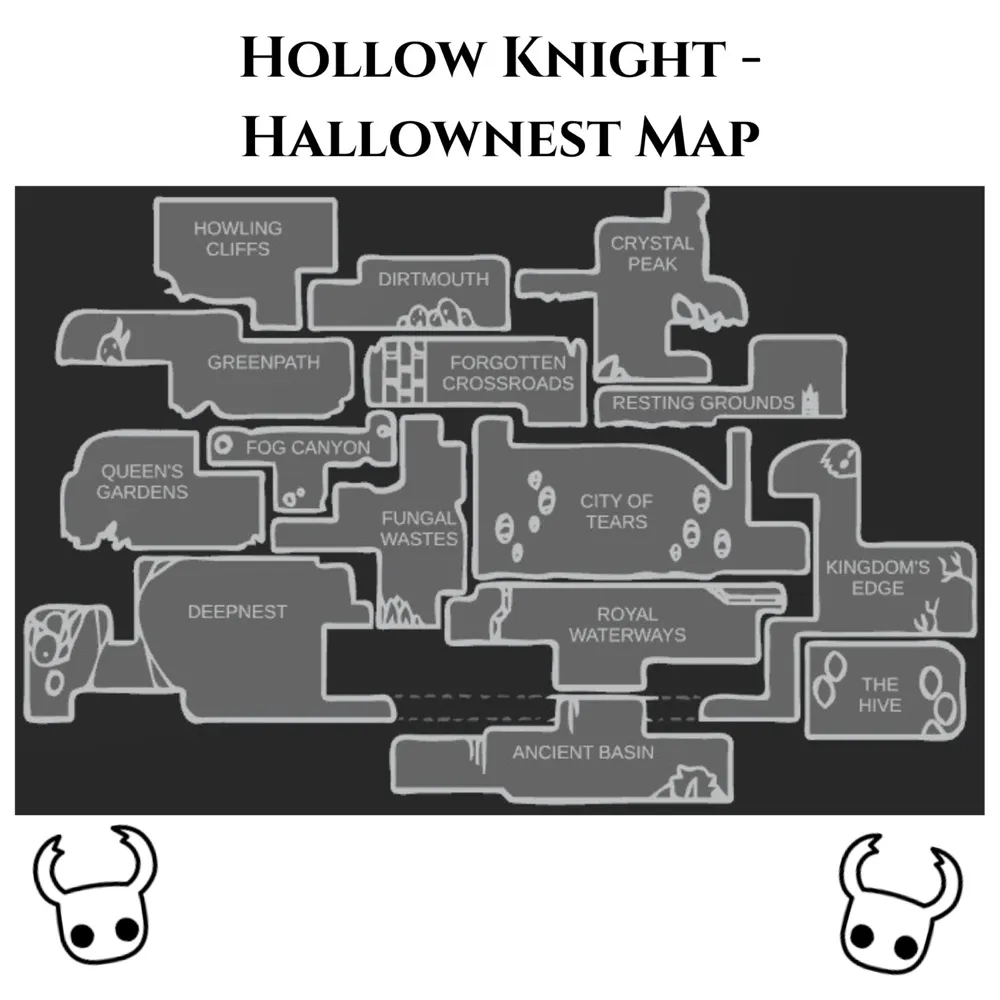 Mapa de Hollow Knight - Hallownest por Flavia MakerWorld: Descarga ...