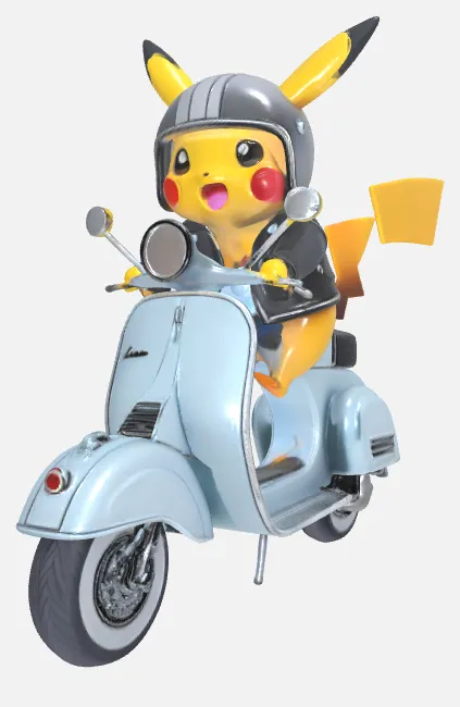 Pikachu action figure – Vespa edition by 3D Print Fusion Lab MakerWorld ...