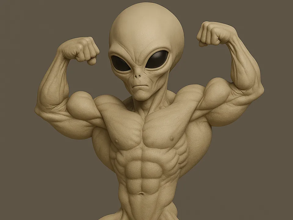 Alien Bodybuilder – Stylized 3D Model by PrintWorks MakerWorld ...