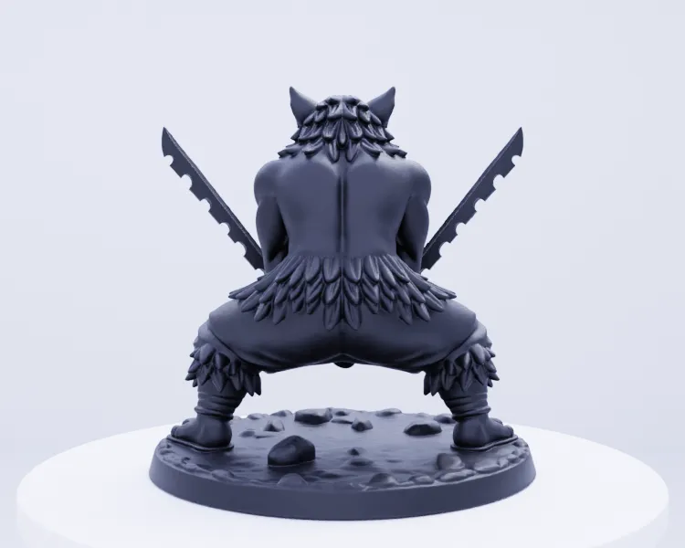 Inosuke Hashibira - Dual Swords Action Pose by Marjers MakerWorld ...