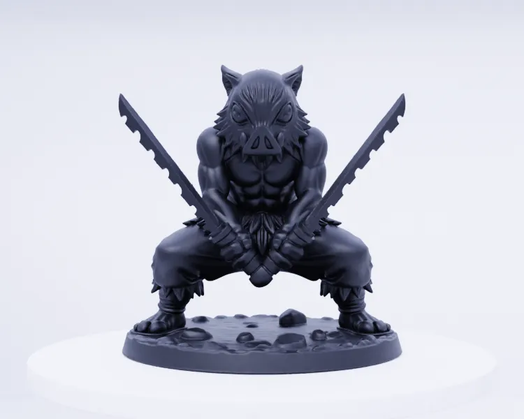 Inosuke Hashibira - Dual Swords Action Pose by Marjers MakerWorld ...