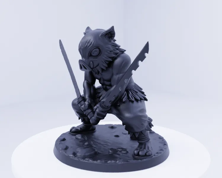 Inosuke Hashibira - Dual Swords Action Pose by Marjers MakerWorld ...