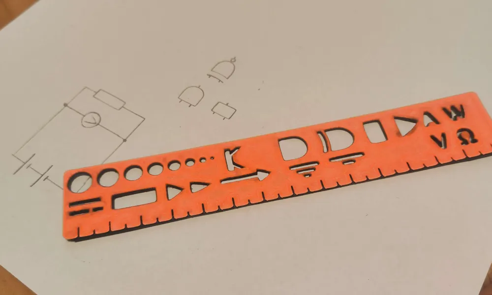 Template Ruler with Electrical Diagrams by WILDA MakerWorld: Download ...