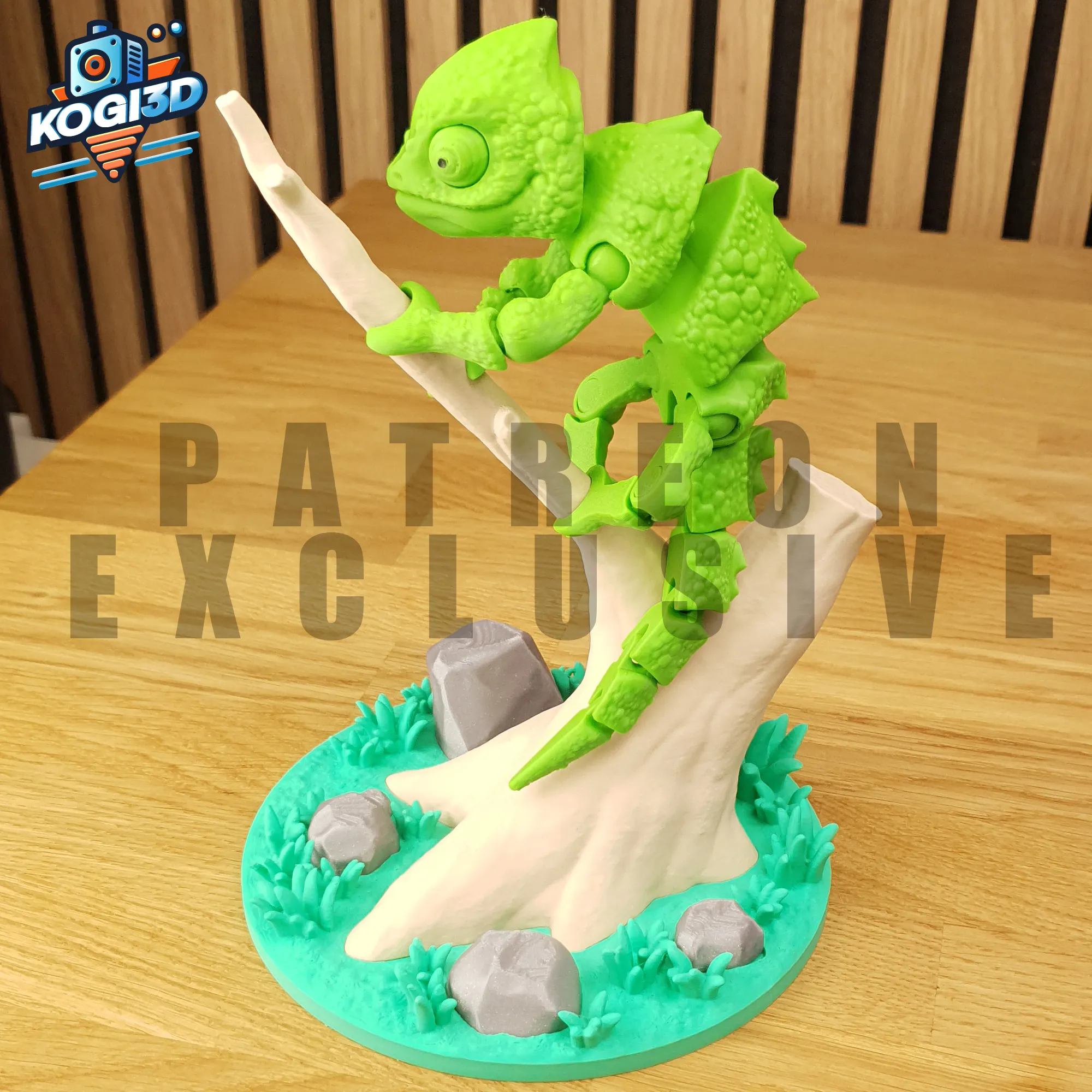 Print in Place Articulated Flexy Chameleon - Free 3D Print Model ...