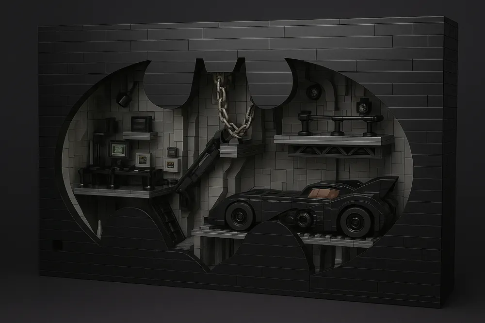 Brick Batcave Shadow Box Set - Free 3D Print Model - MakerWorld
