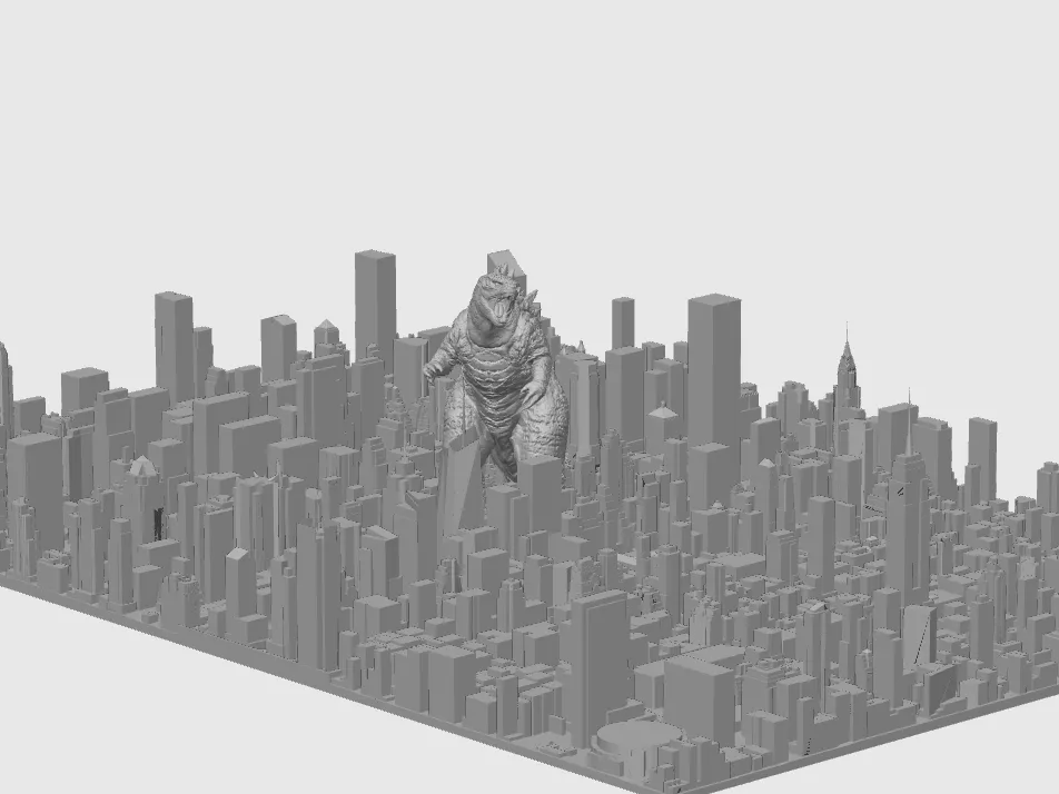 Godzilla terrorizing NYC - Free 3D Print Model - MakerWorld