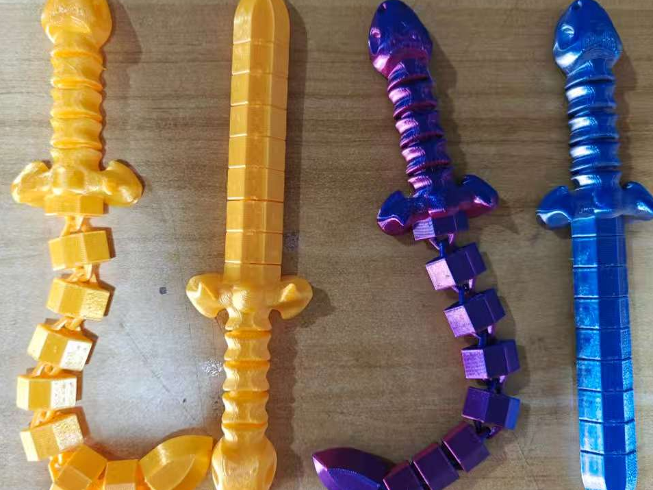 Print in Place Viper Sword Whip Viper Retractable Sword Golden Snake ...