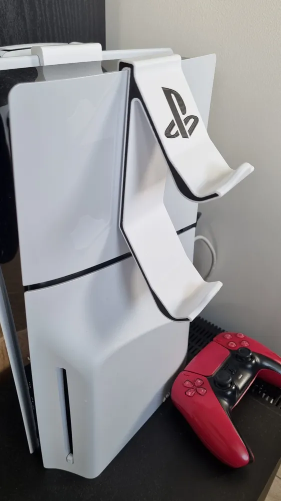 Holder for PS5 controller with logo - Free 3D Print Model - MakerWorld