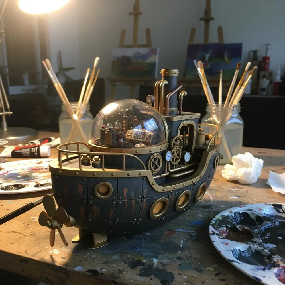 Benchy Nautilus: brass dreams in a pressure hull Remixed by Andypaper MakerWorld: Download Free ...