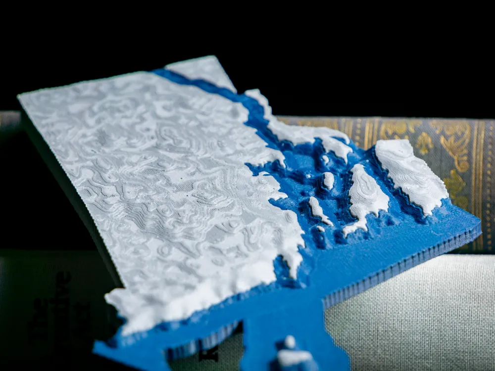 Rhode Island, USA (RI) Topographic Map with Rivers by Anson Liu ...